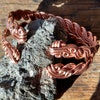 Men's COPPER BRACELET, Thick Braided Hammered Wire, Large Adjustable ...