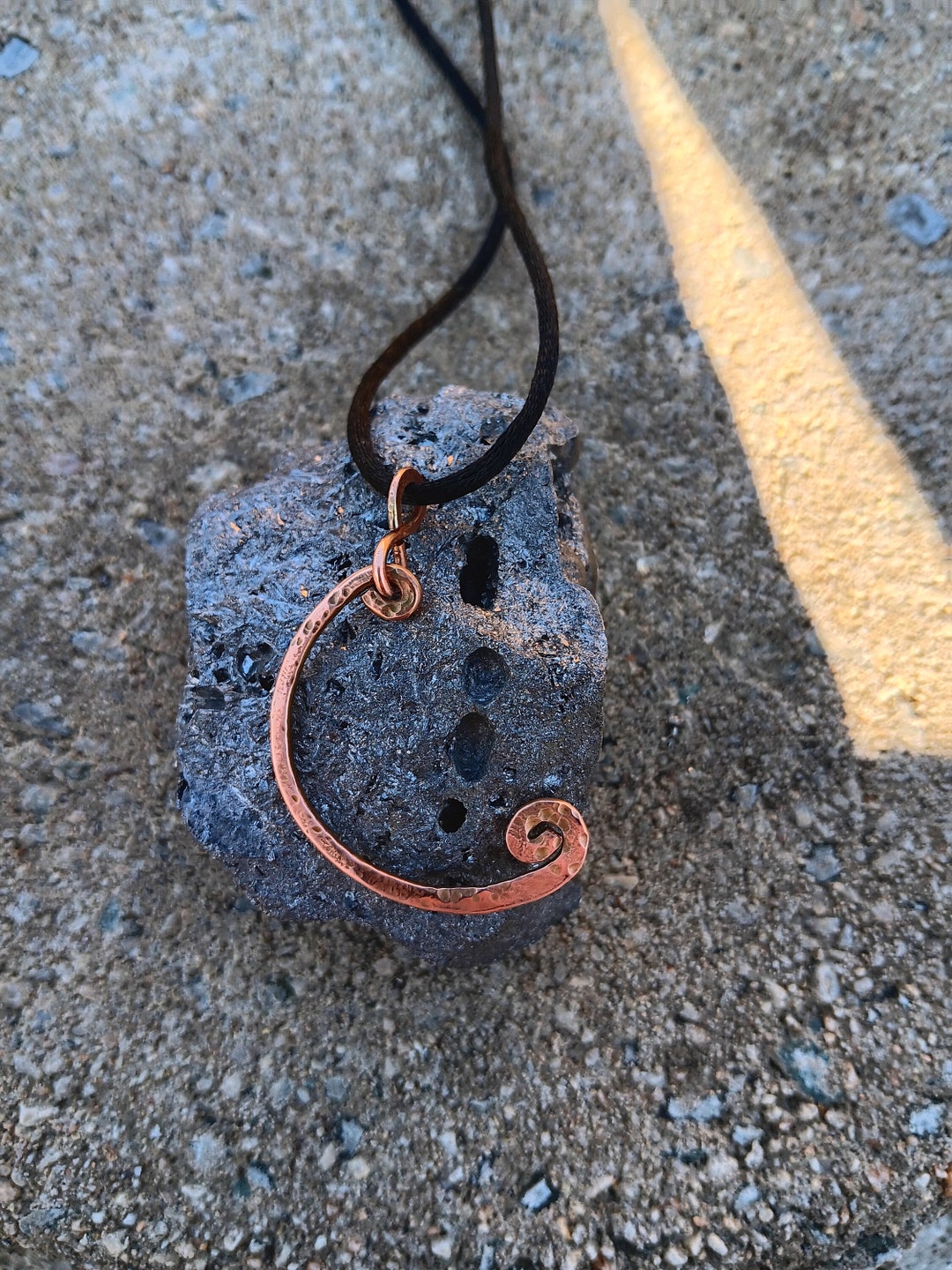 Copper Moon Pendant Crescent Waxing Waning Moon, Goddess Necklace ...