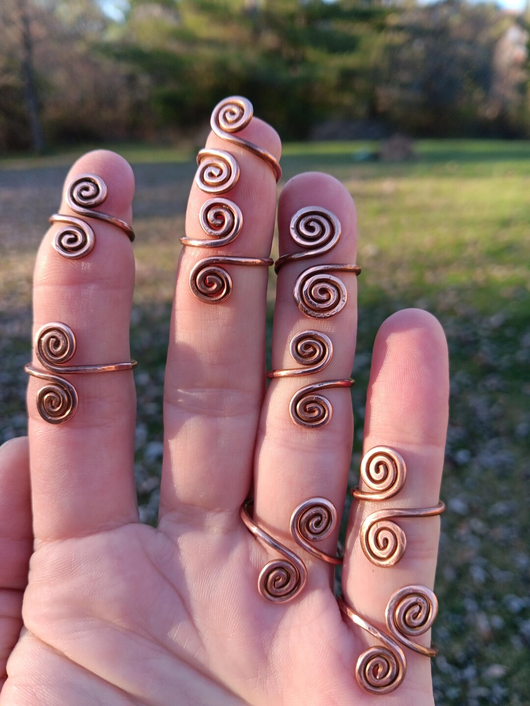 CELTIC SPIRAL RING, Pinky Ring, Ladies Pure Copper Adjustable Arthritis ...