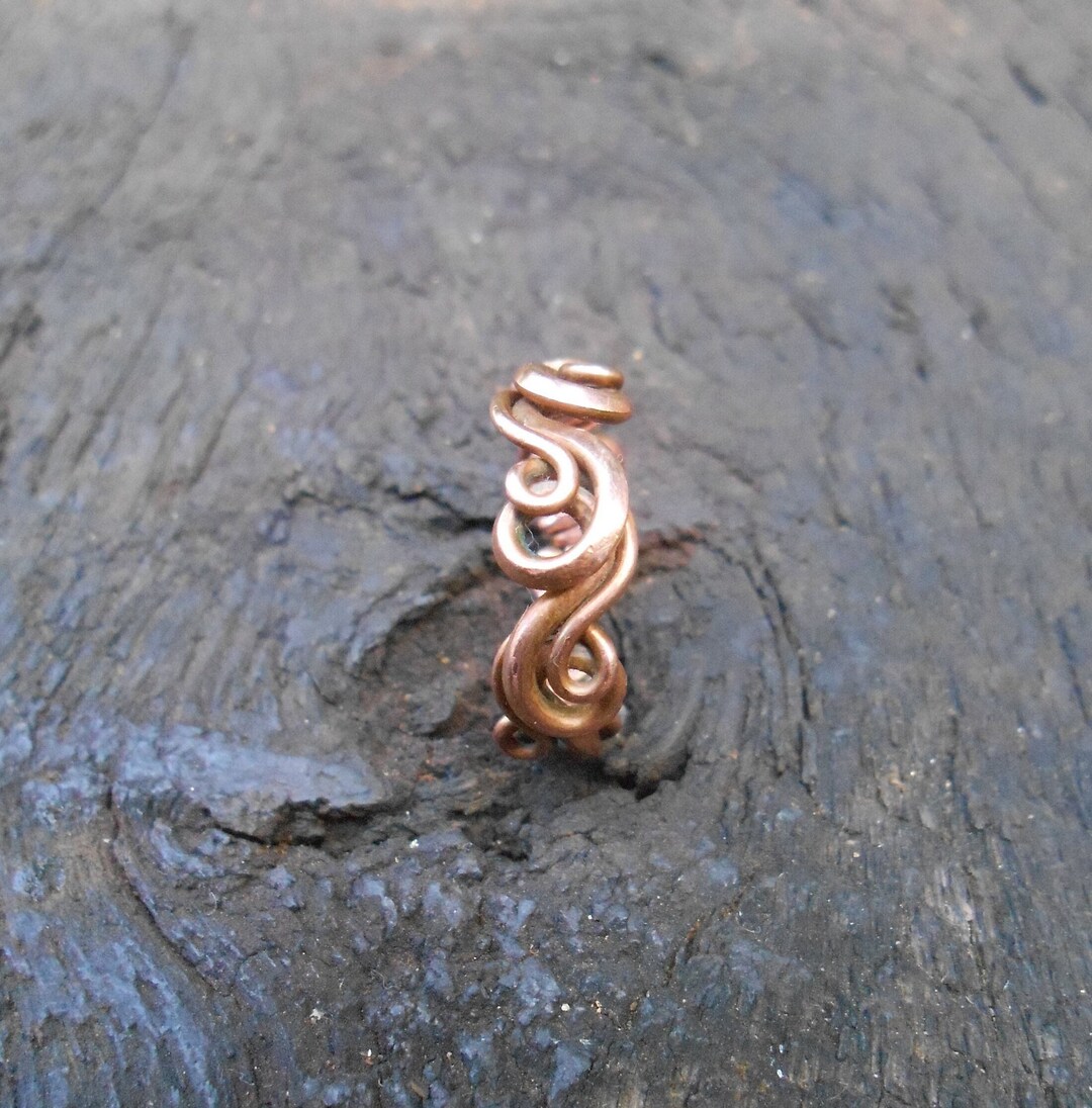PURE COPPER Ring, Ladies Petite Wave Band, Copper Arthritis Ring, Art ...