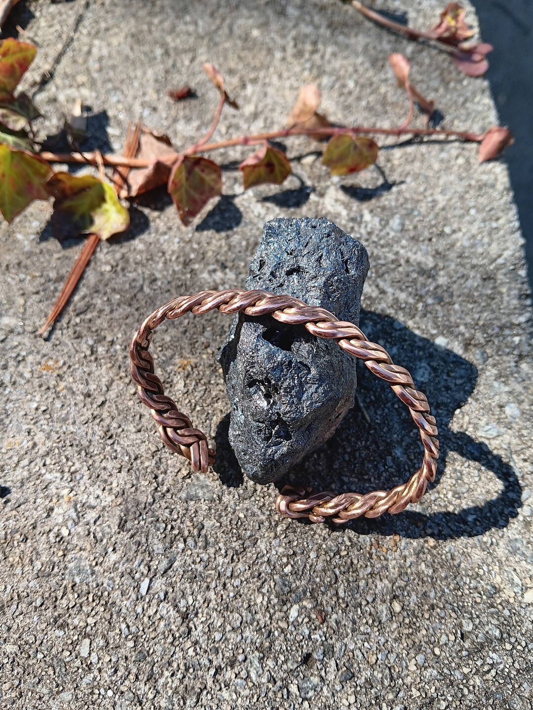 COPPER BRAIDED BRACELET, Men's Adjustable Cuff, Ladies Arthritis ...