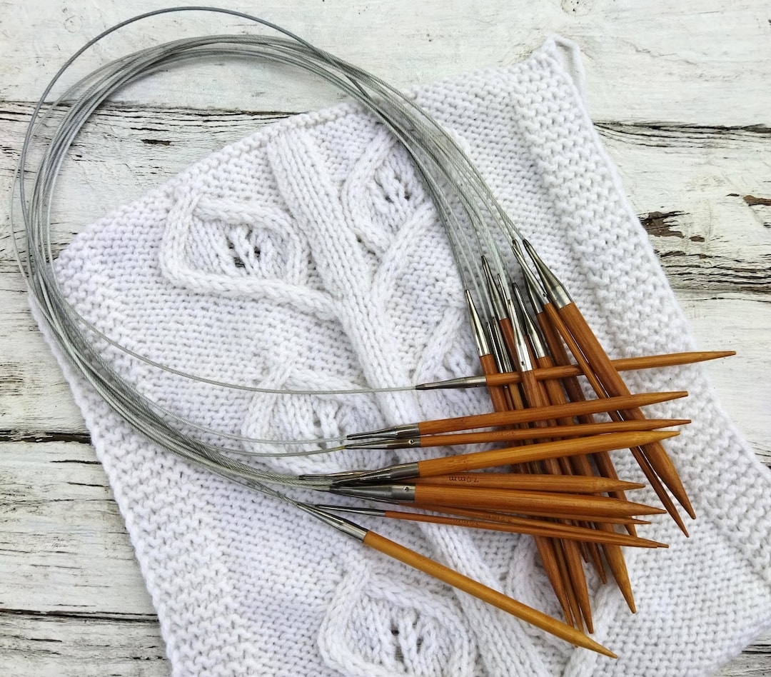 10-piece Bamboo Circular Knitting Needle Set (3mm - 8mm 80cm Length ...