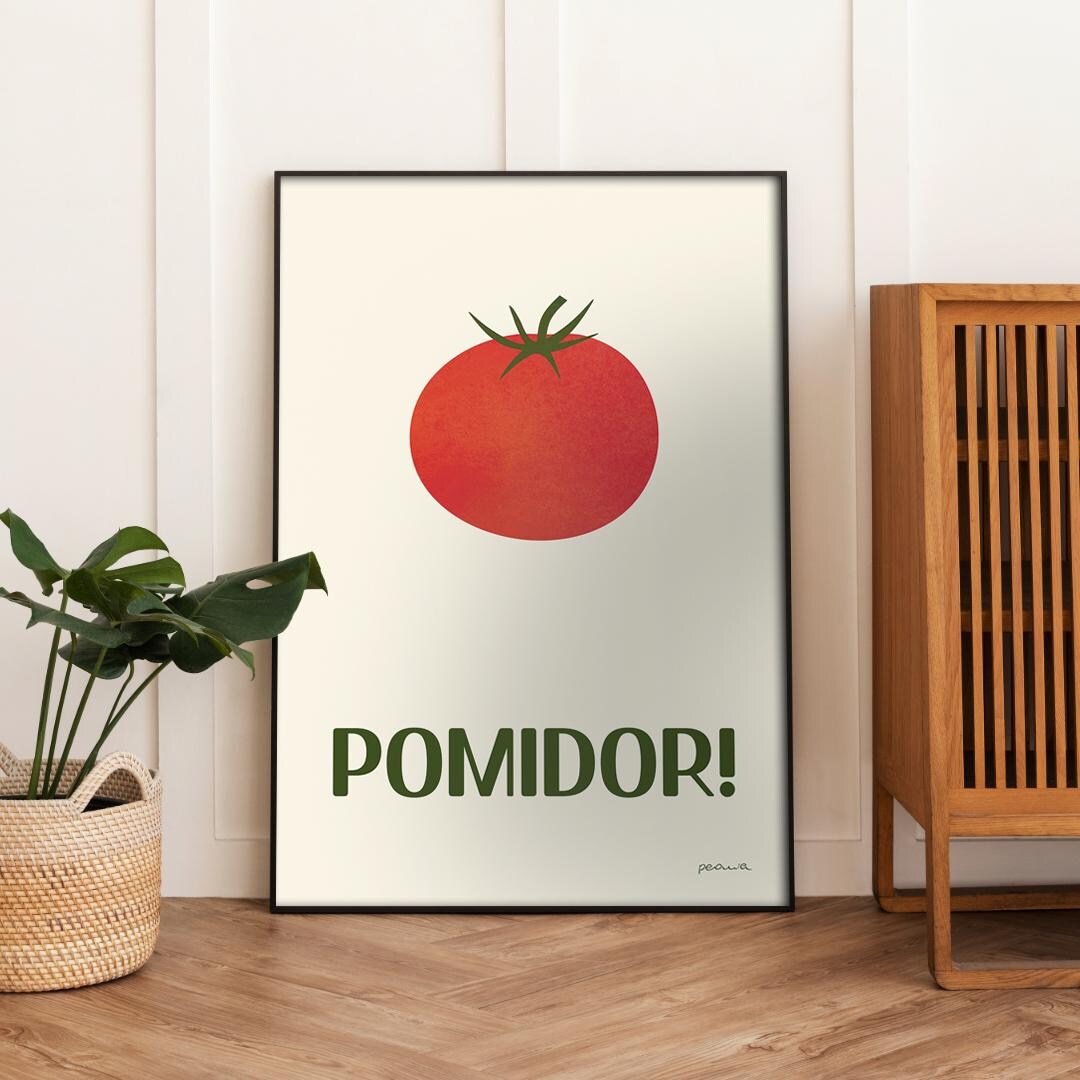 Original Polish Poster, Tomato Poster, Kitchen Print, Vegetable Art ...