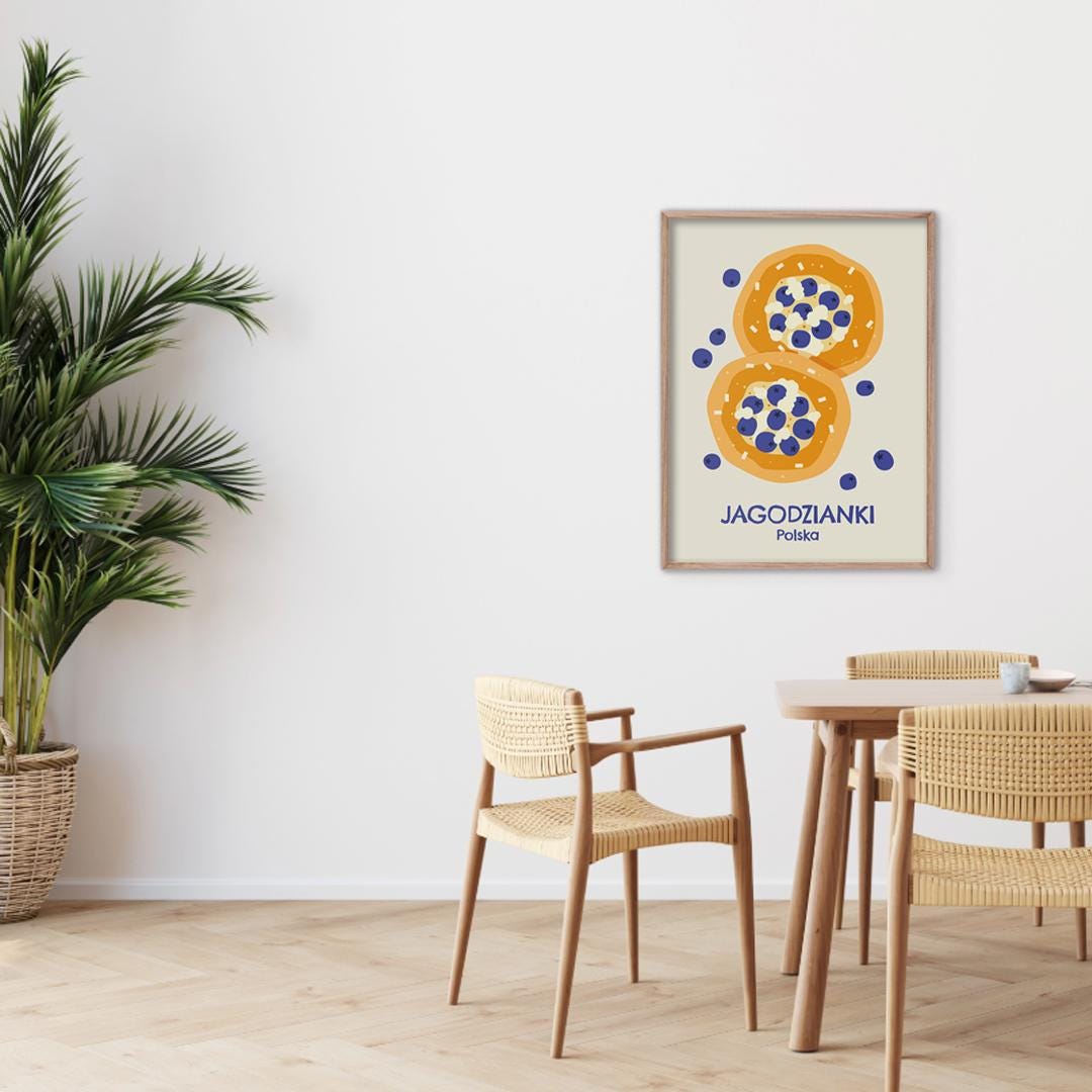 Jagodzianki Print: Vintage Polish Blueberry Buns Poster (digital ...
