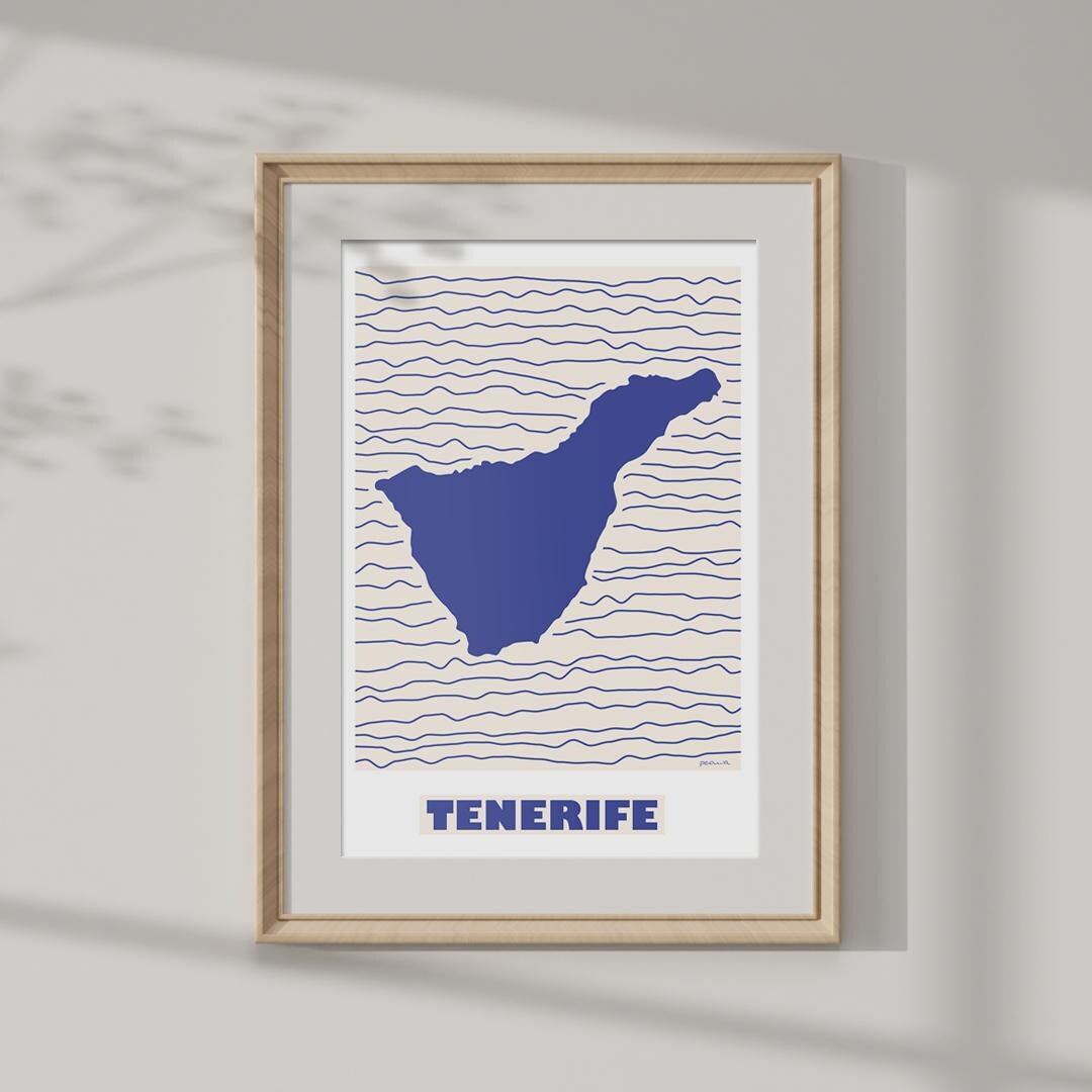 Tenerife Map Poster, Tenerife Printable Map Wall Art, Minimalist Print ...