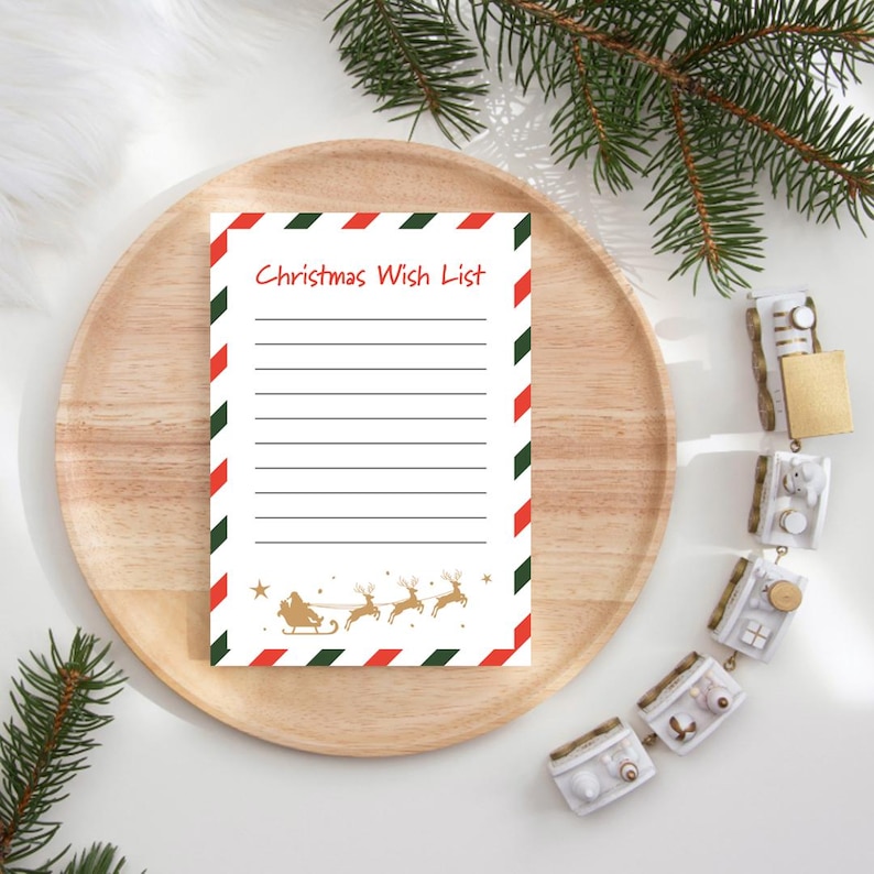 Printable Christmas Wish List, Letter to Santa Printable, HOLIDAY ...