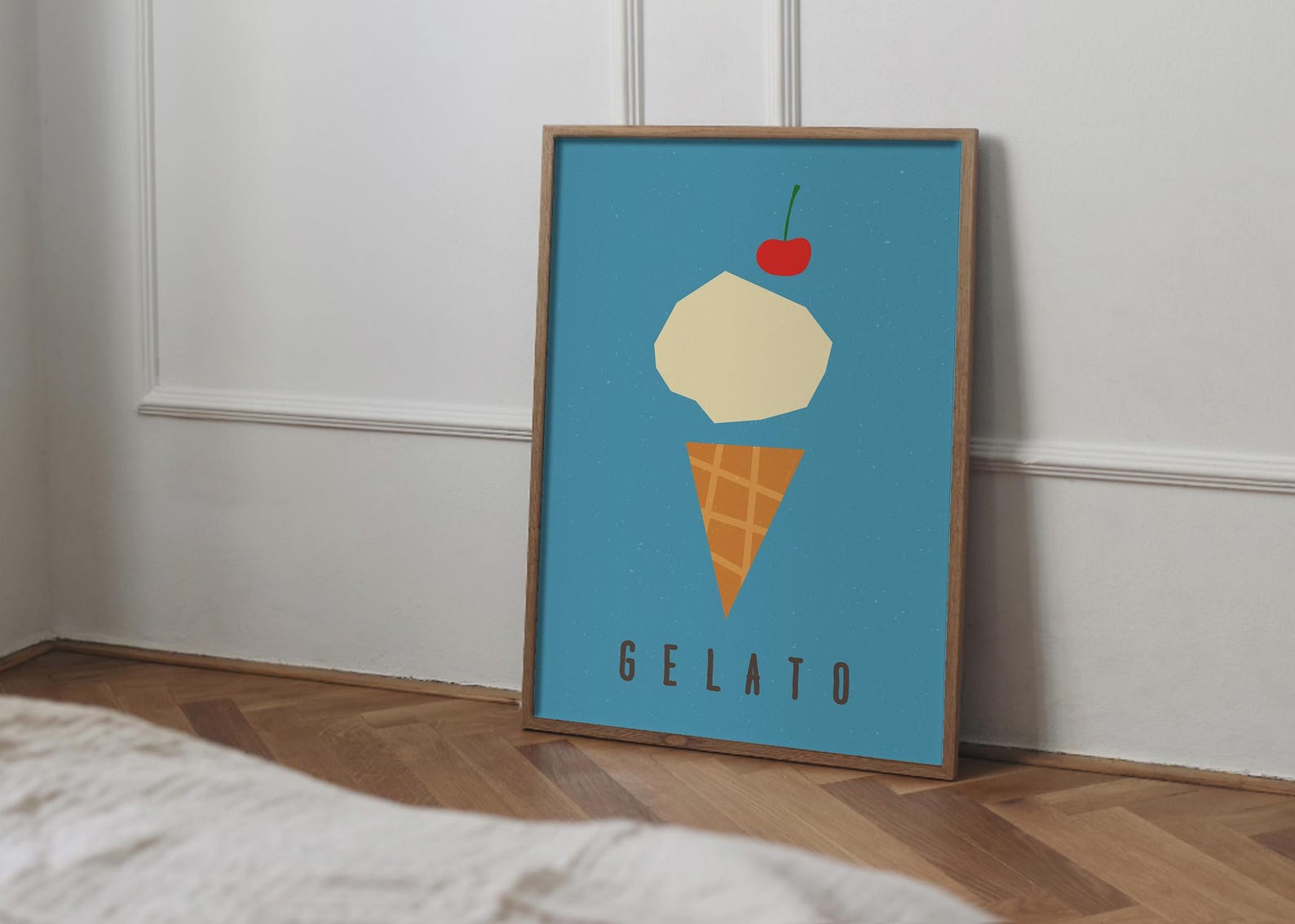 Gelato Poster Italian Ice Cream Wall Art Kitchen Print Vintage Dessert ...