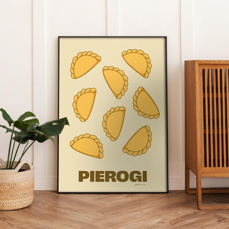 Polish Dumplings Poster Pierogi Wall Art Kitchen Print Aesthetic ...