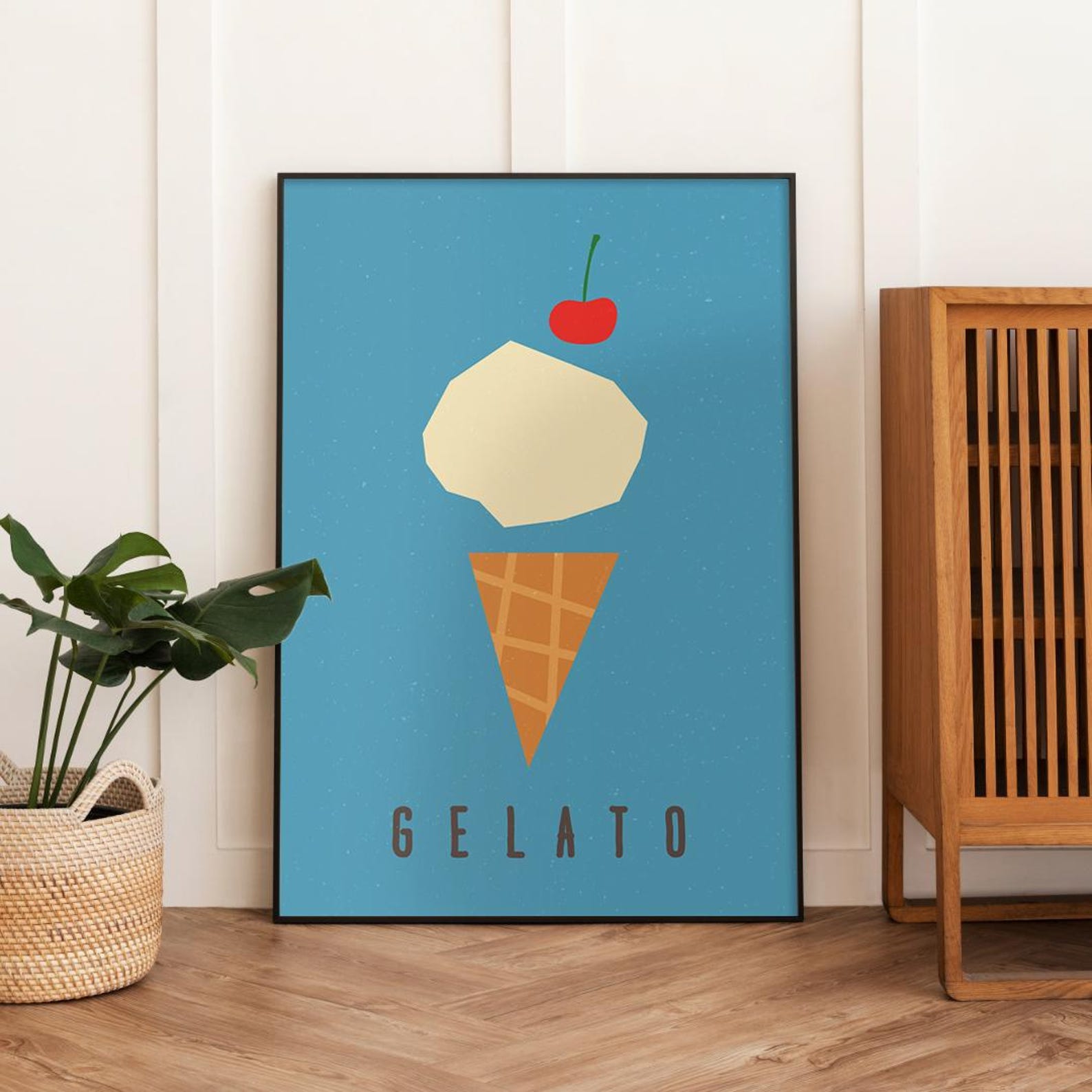 Vintage Gelato Poster: Italian Dessert Kitchen Print (digital Download ...