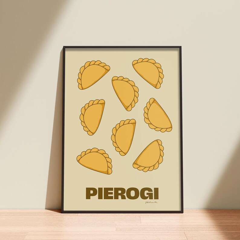 Polish Dumplings Poster Pierogi Wall Art Kitchen Print Aesthetic ...