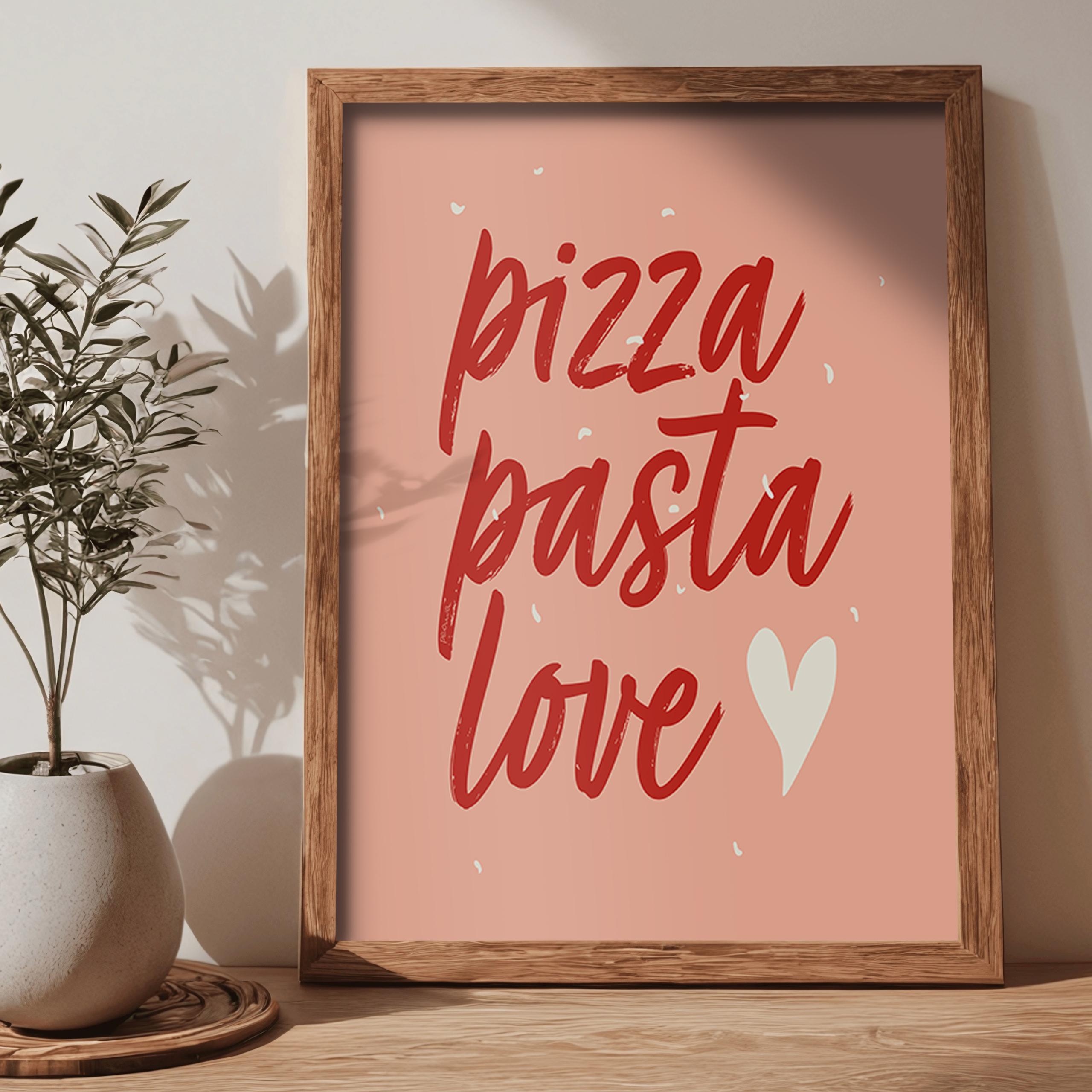 Pizza Poster Pasta Wall Art Italian Cuisine Print Italian Kitchen Wall ...