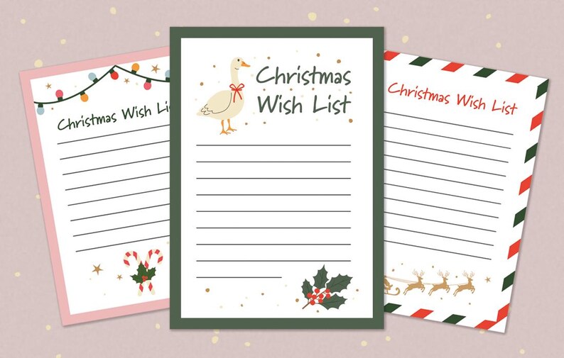 Printable Christmas Wish List, Letter to Santa Printable, HOLIDAY ...