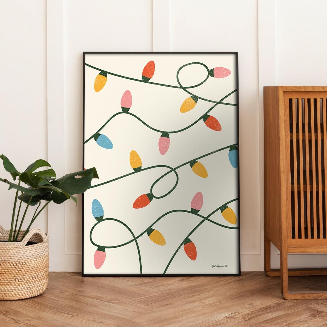 Christmas Tree Lights Poster – Festive Holiday Wall Art, Printable ...