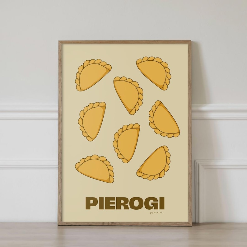 Polish Dumplings Poster Pierogi Wall Art Kitchen Print Aesthetic ...