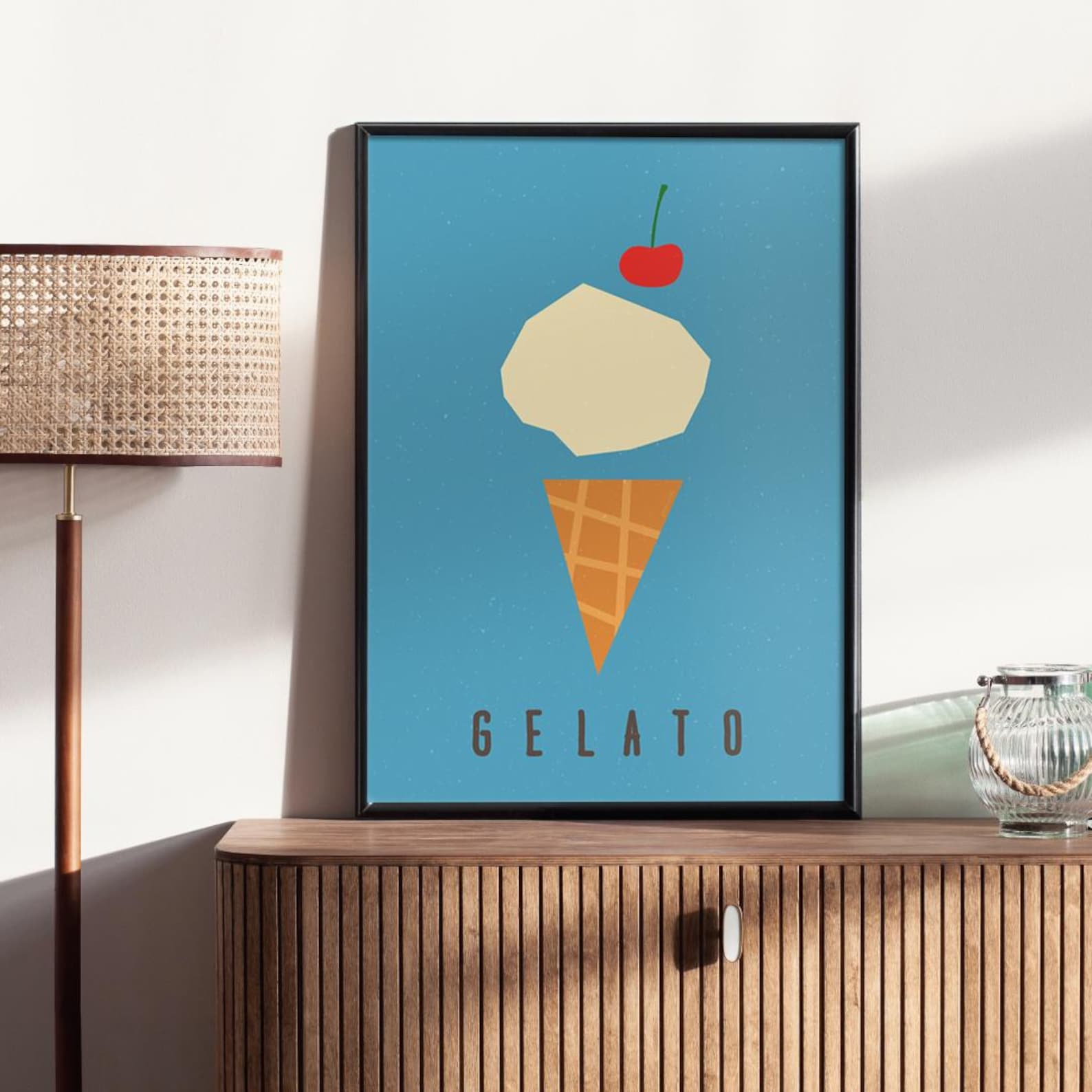 Gelato Poster Italian Ice Cream Wall Art Kitchen Print Vintage Dessert ...