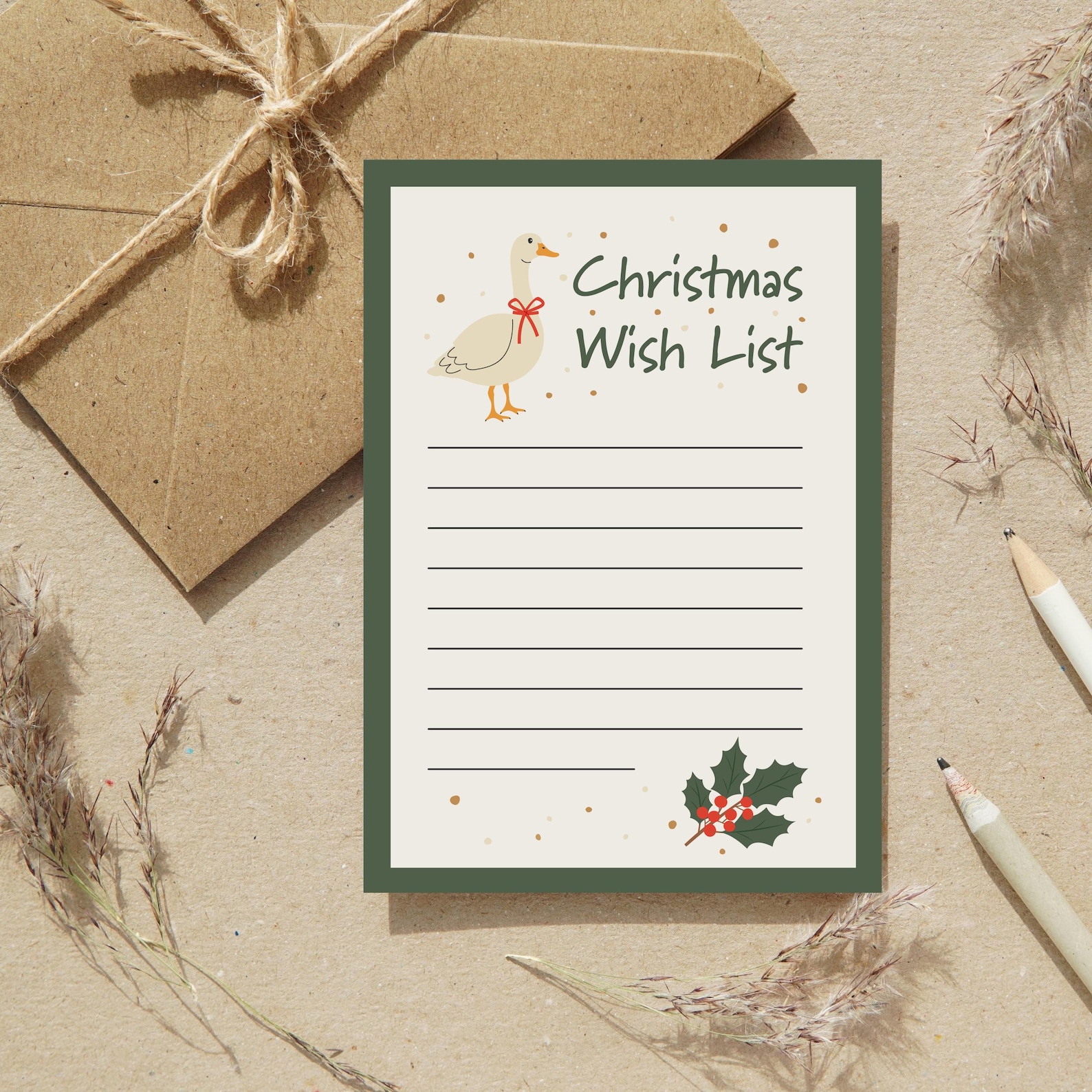 Printable Christmas Wish List, Letter to Santa Printable, HOLIDAY ...