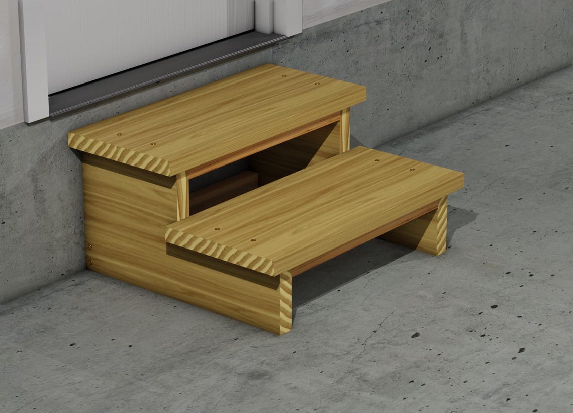 DIY Garage Stair Steps Plan: Multi-purpose Foot Ledge (PDF Download) - Etsy