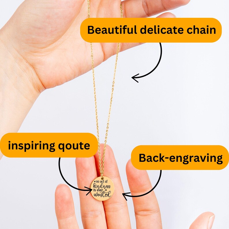 No Act of Kindness is Ever Wasted - Inspirational Coin Necklace, Unique ...