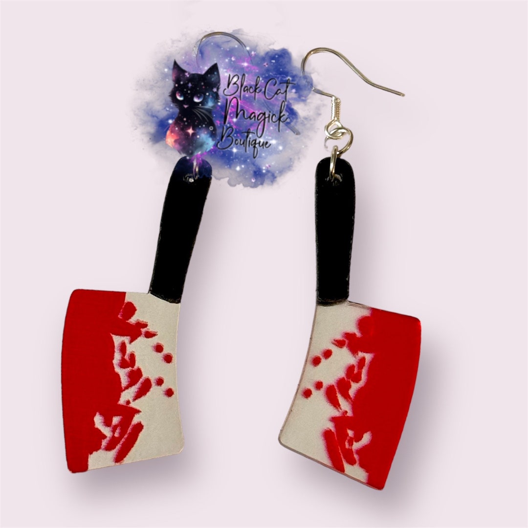 Meat Cleaver Earrings-sterling Silver Earrings-acrylic Earrings ...