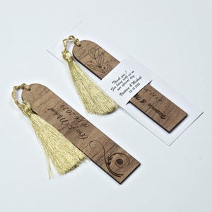 Personalized Wooden Wedding Bookmarks With Tassels: Custom Engraved ...