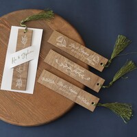 Custom Wooden Bookmarks Set for Weddings - Guest Wedding Ornaments ...