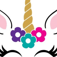Unicorn Horn SVG Eyelashes Birthday Svg Magical Unicorn Face Svg Cricut ...