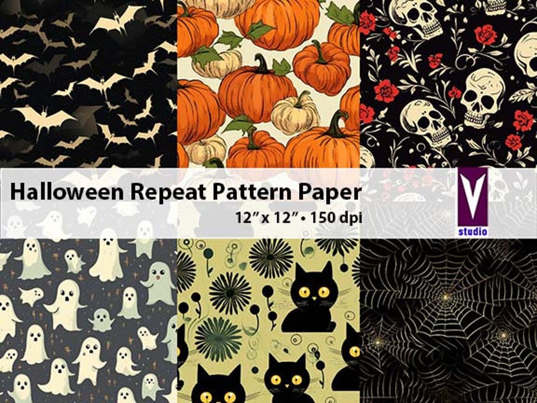 Halloween Repeat Pattern Printables - Etsy Australia