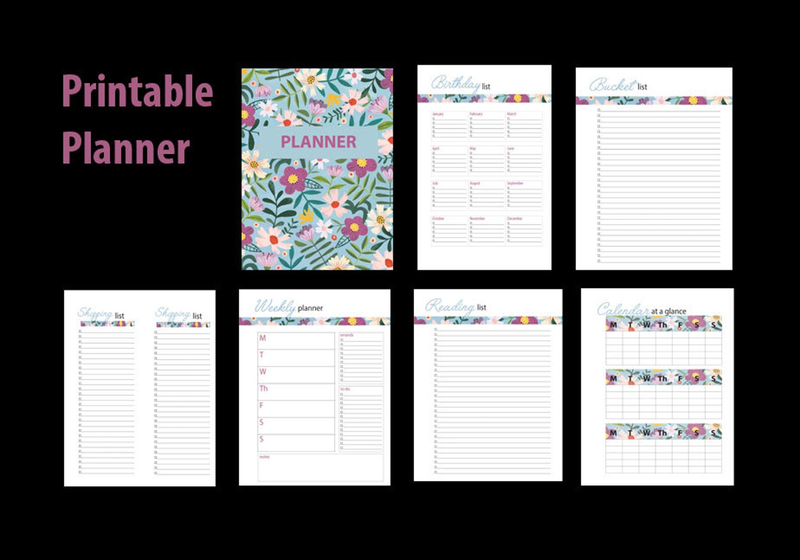 Blank Planner Printable Download PDF - Etsy