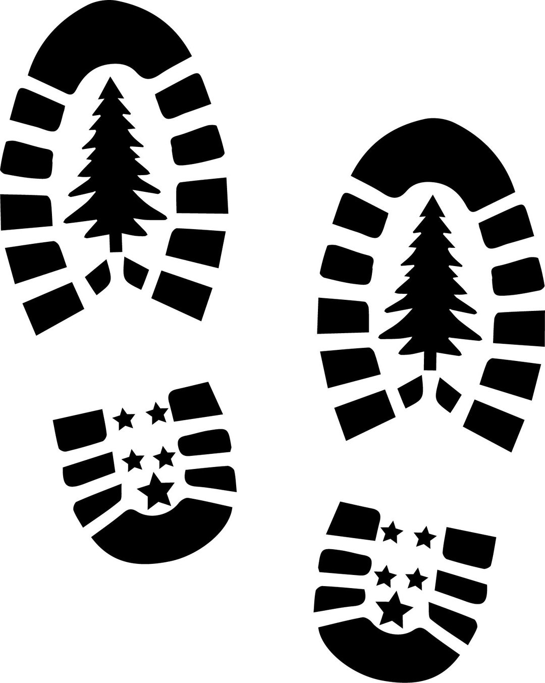 Santa Shoe Stencil SVG - Santa Footprints From Powder - Etsy