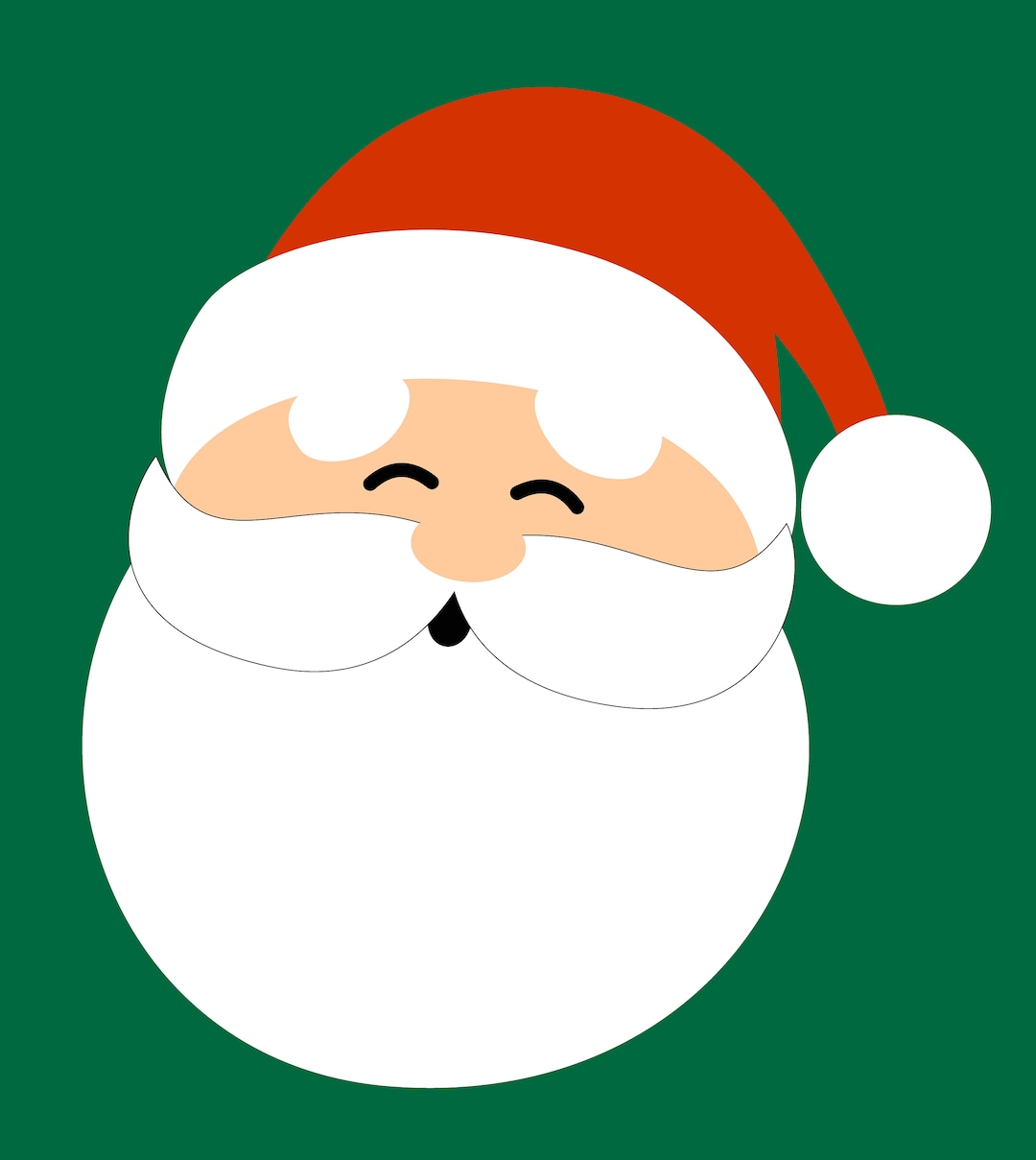 Cute Santa Face SVG + PDF - Etsy