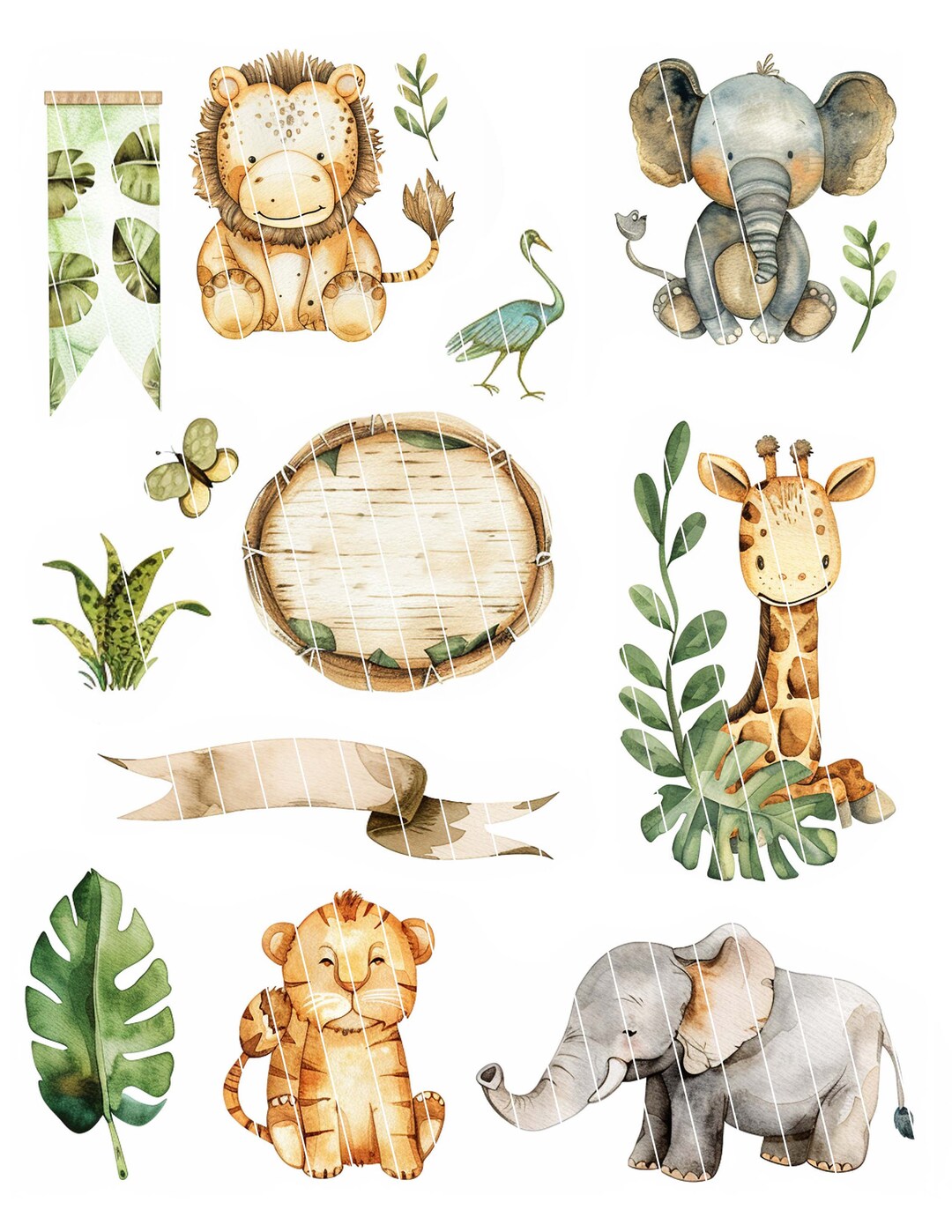 Safari and Jungle Themed Digital Clip-art for Scrapbooking, Junk ...