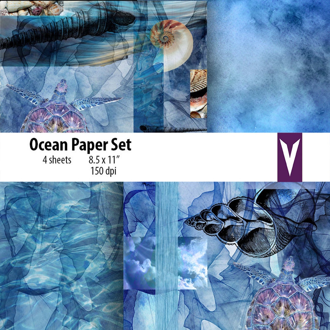 Ocean Paper Pack - Junk Journaling - Digital Paper Prints - Scrapbook ...