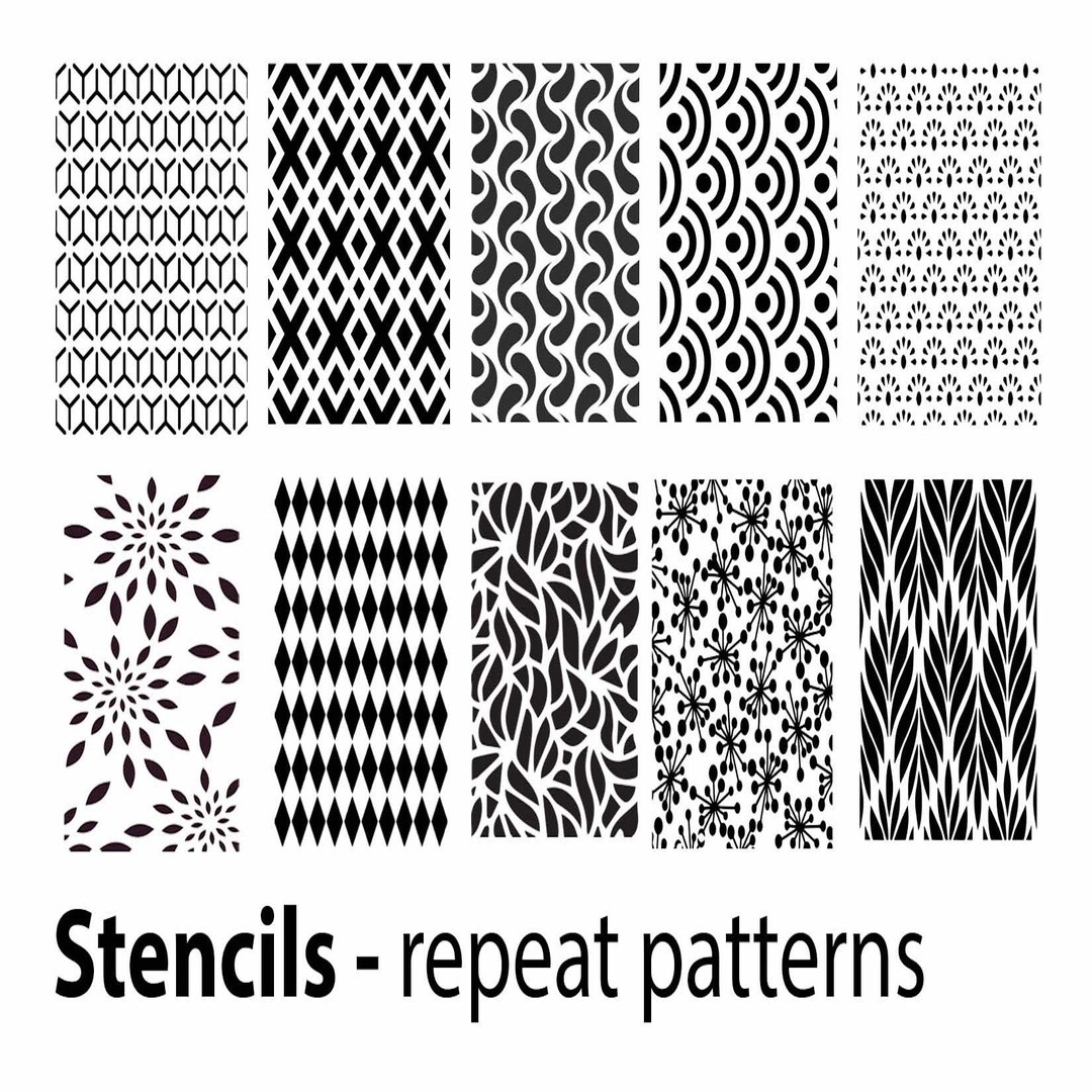 Stencils - 10 Svgs - Cutting Files - Etsy