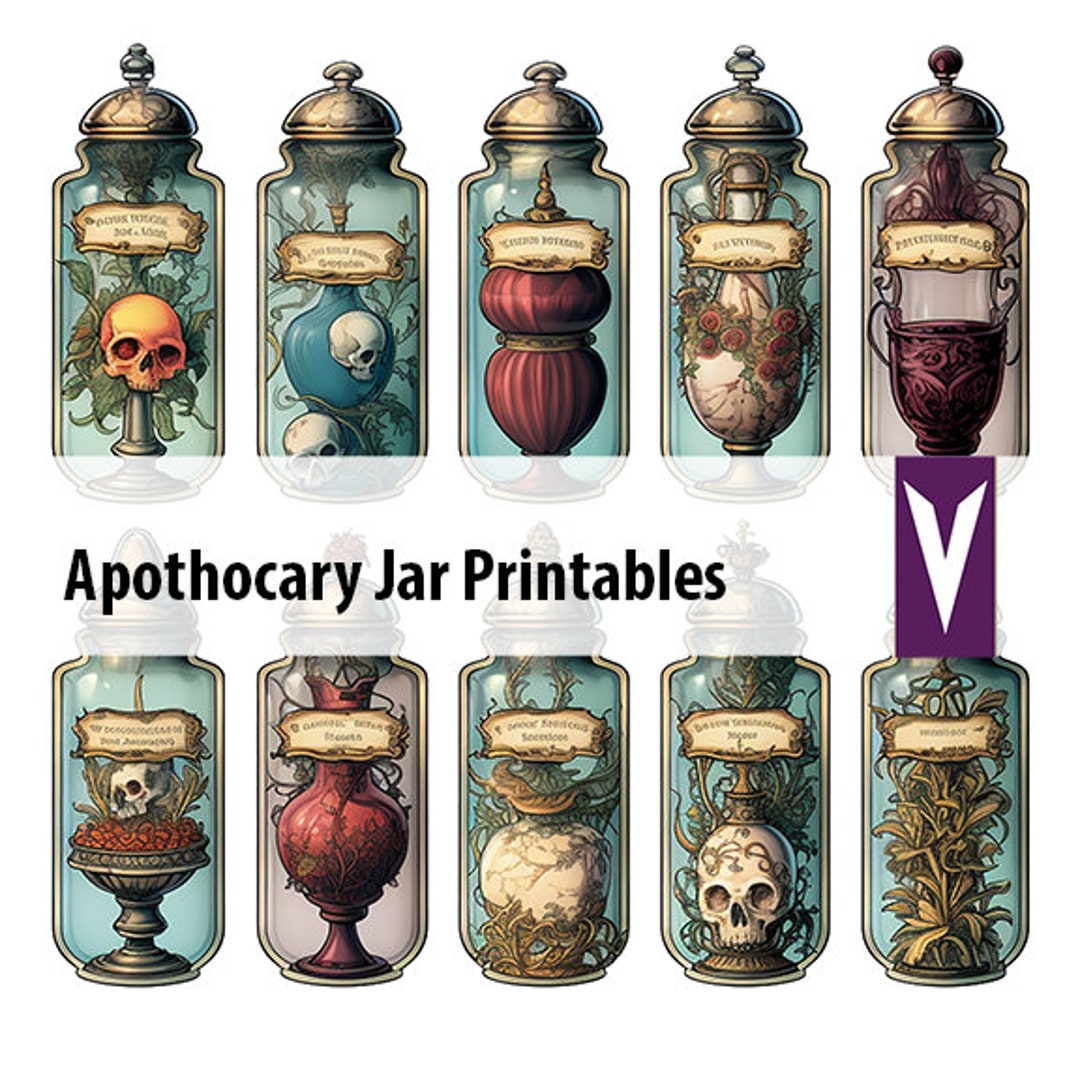 Apothecary Jar Printables - PDF - Clipart - Etsy