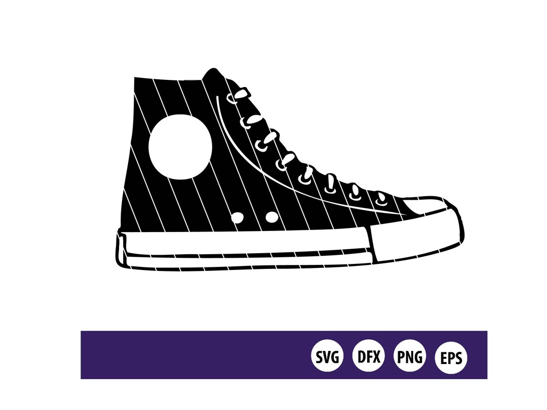 High Top Shoe - Sneaker - Tennis Shoe - Converse - Cut File - Svg - Dfx ...