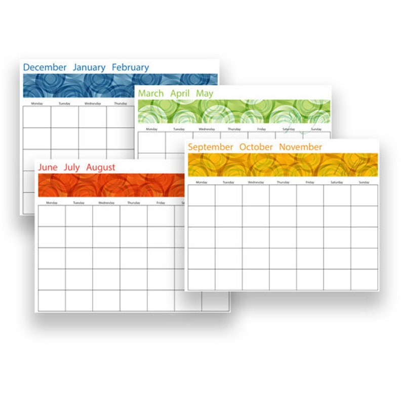 Perpetual Printable Calendar - Etsy