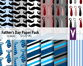 Masculine Patterns Paper Pack Steel, Brown, and Dusty Blue Printable ...