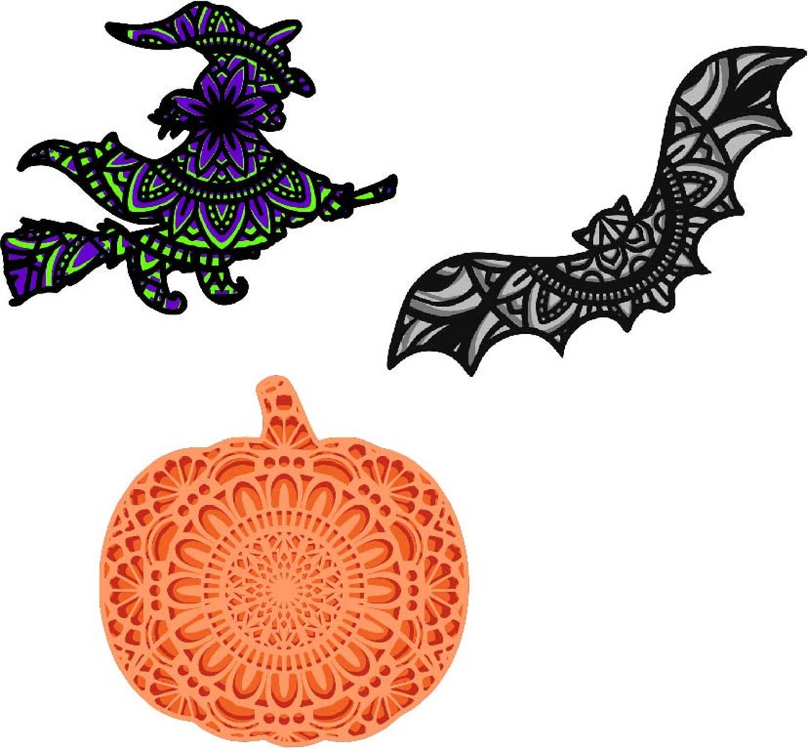 Halloween Mandala SVG Pack - Etsy