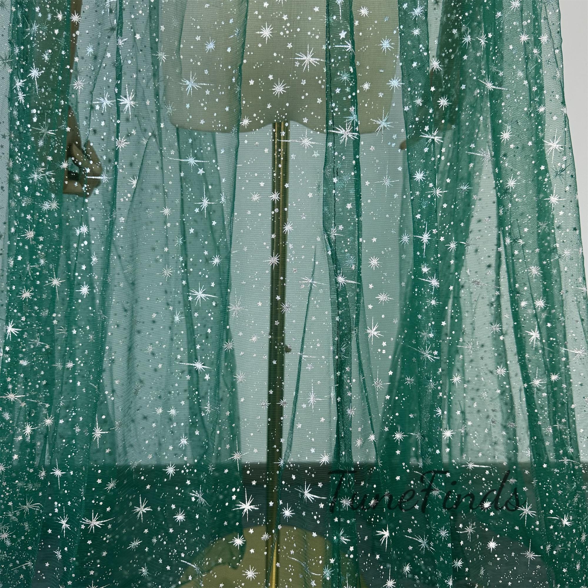Dark Green Tulle Cape, Shiny Glitter Tulle Cape, Hooded Cape, Wedding ...