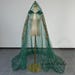 Dark Green Tulle Cape, Shiny Glitter Tulle Cape, Hooded Cape, Wedding ...