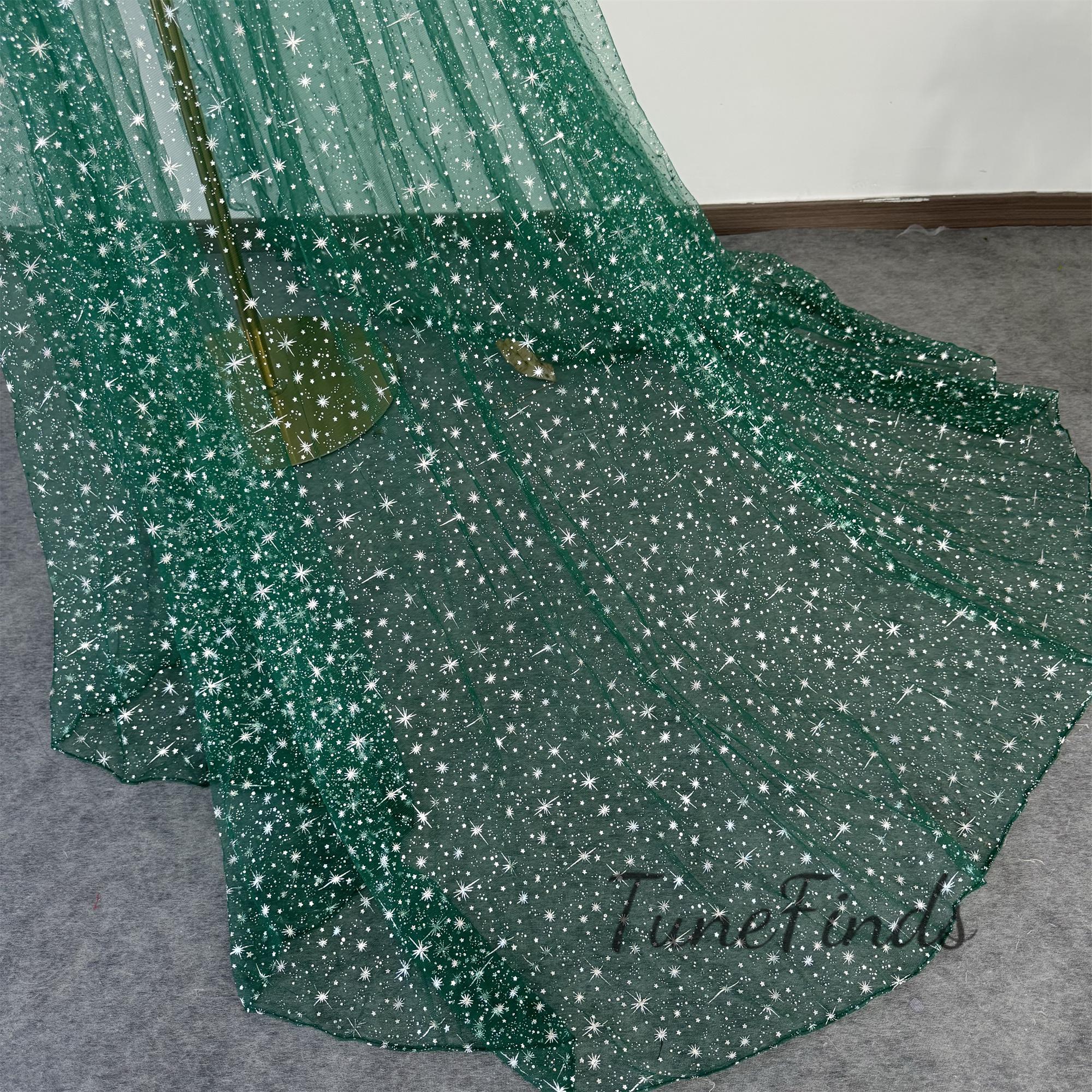 Dark Green Tulle Cape, Shiny Glitter Tulle Cape, Hooded Cape, Wedding ...