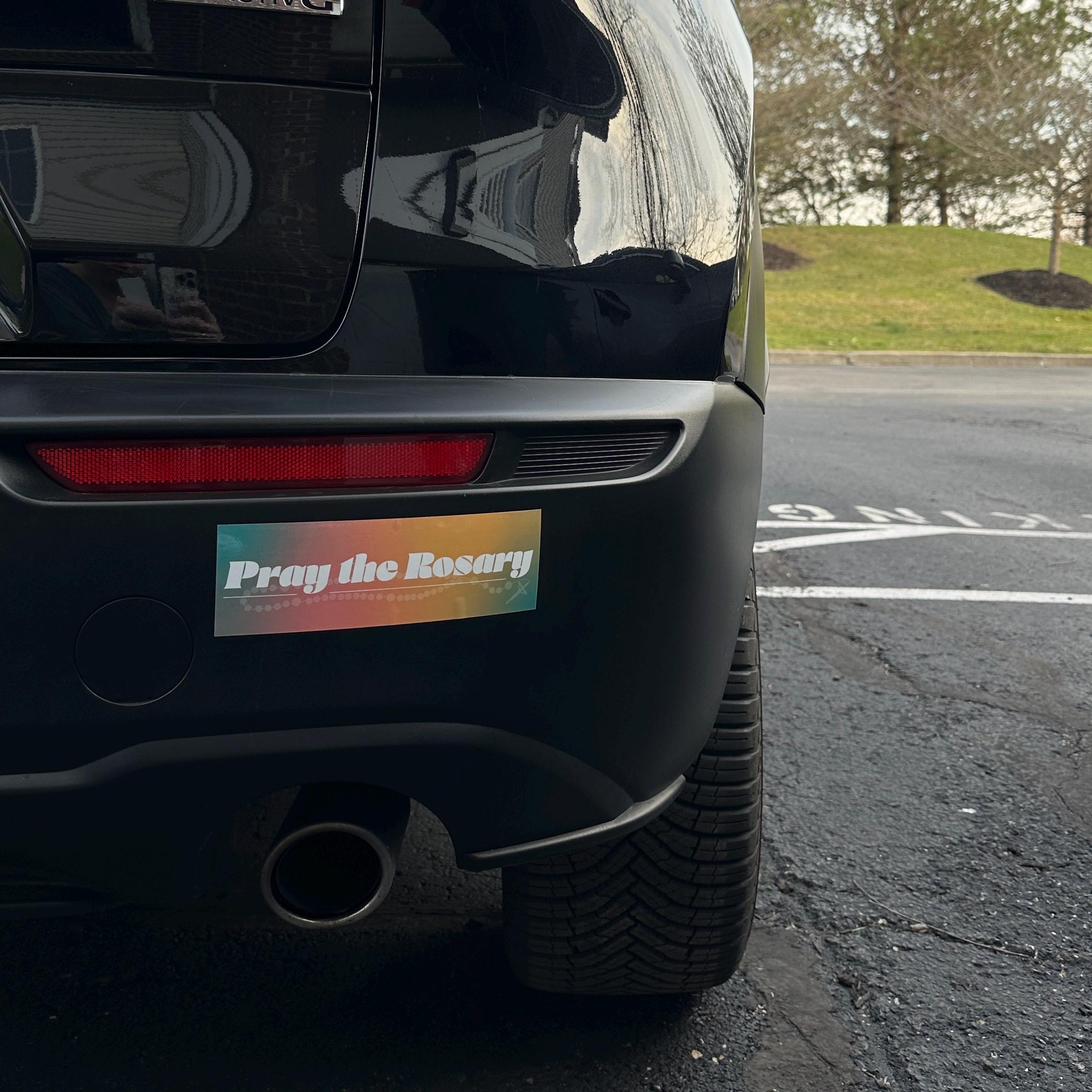 Pray the Rosary Bumper Sticker | Catholic Car Decal | Large Laptop ...
