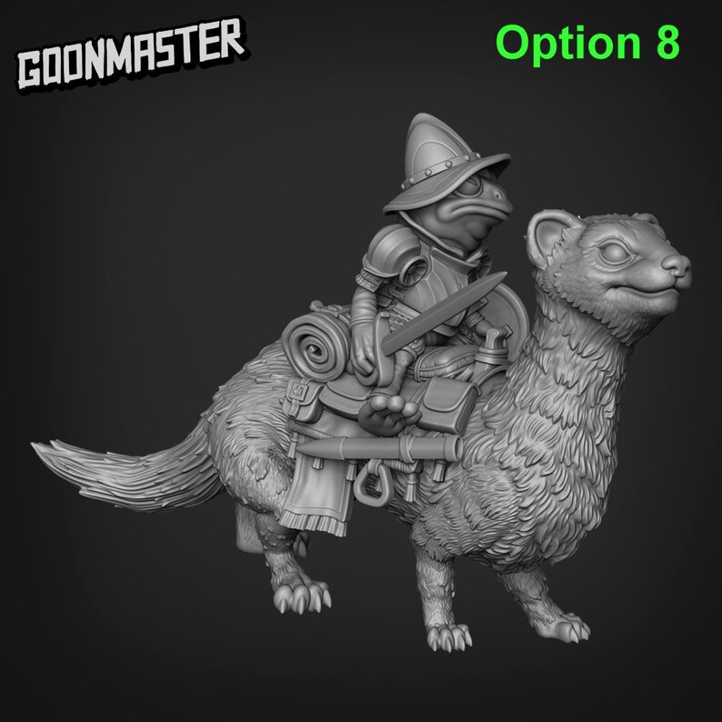 Mounted Frog Conquistador on Ferret: 3D Printed Tabletop Miniatures ...