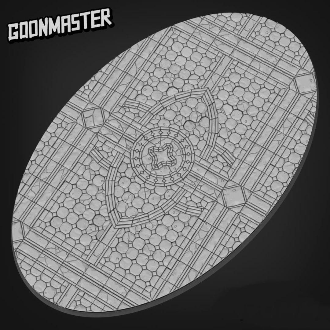 170mm X 105mm Gothic Tiles Oval Base Goon Master Games 3d Printed ...