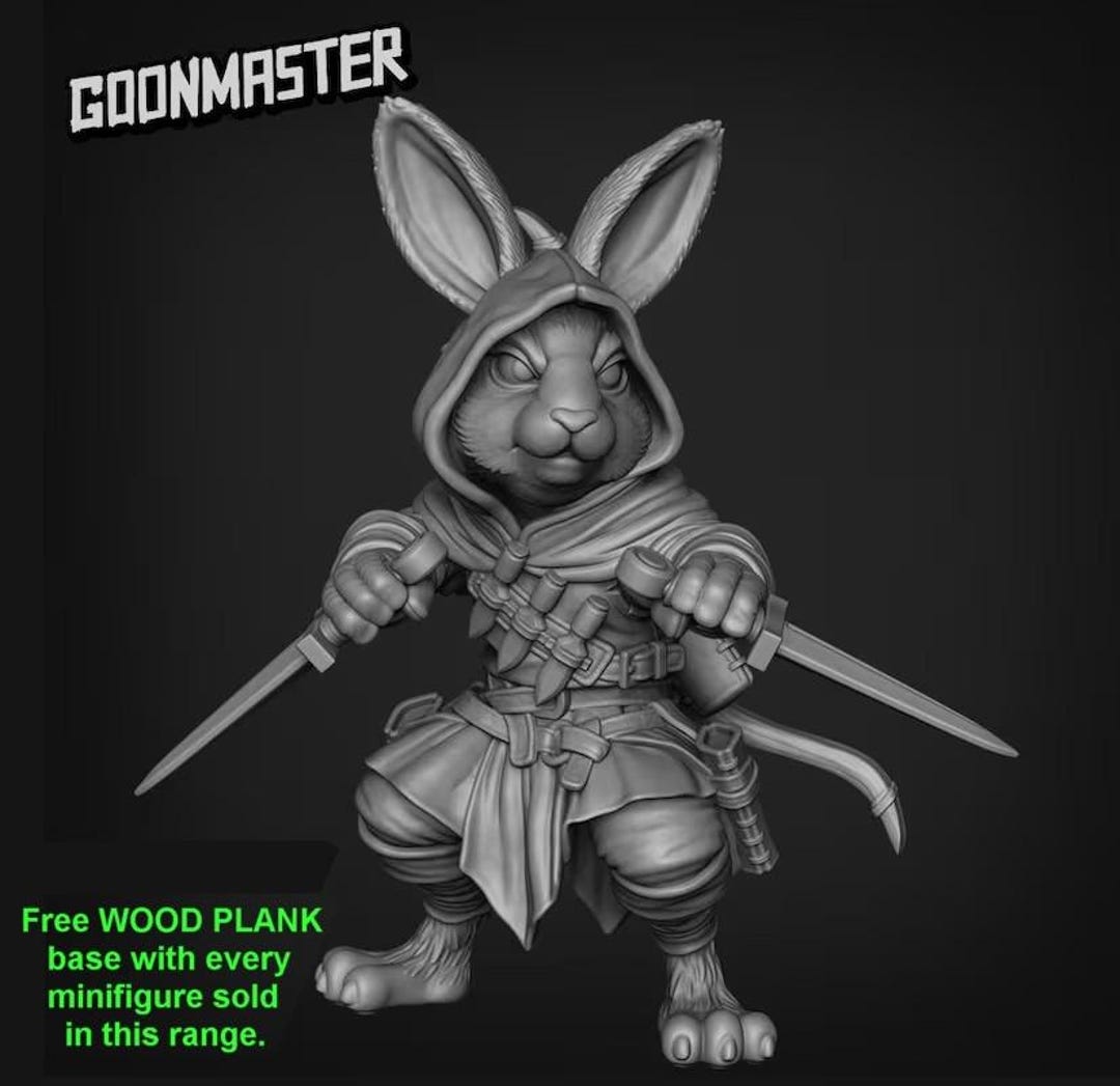 Rabbit Rogue Miniature: 3D Printed Tabletop RPG Figure - Etsy Australia