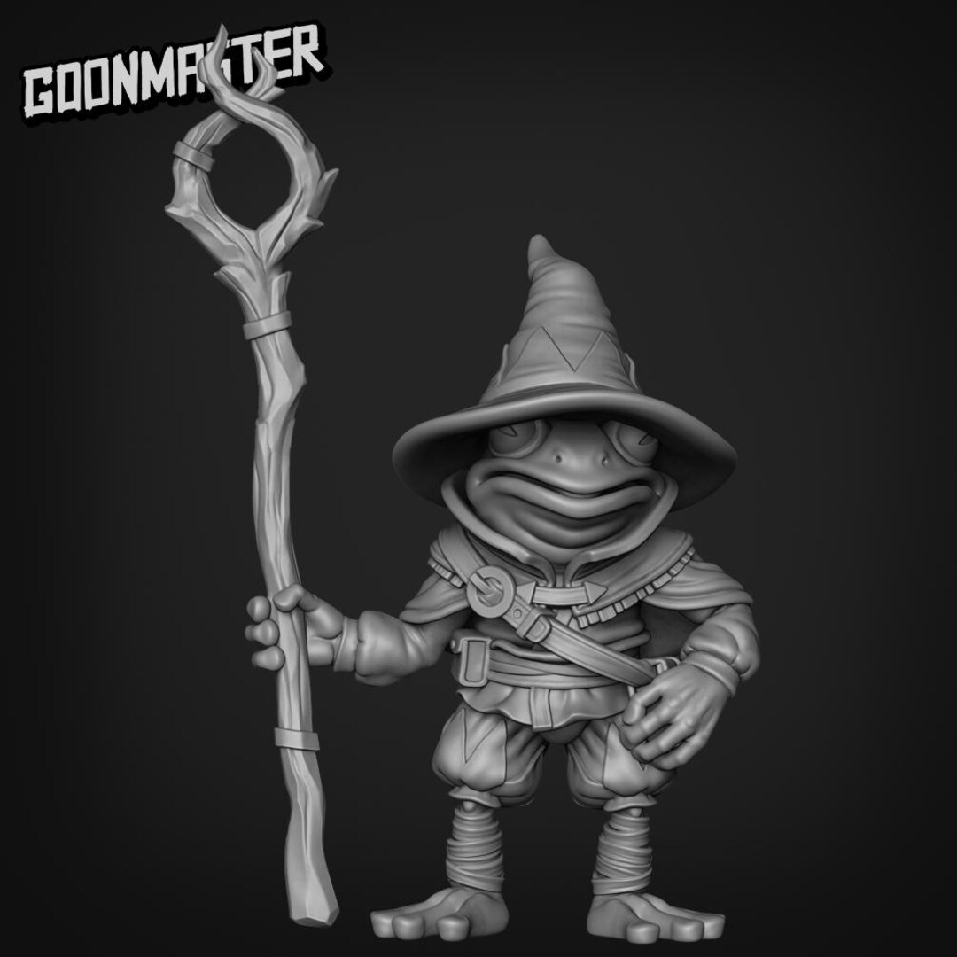 Frog Wizard Miniature: 3D Printed Resin Tabletop RPG Figure - Etsy