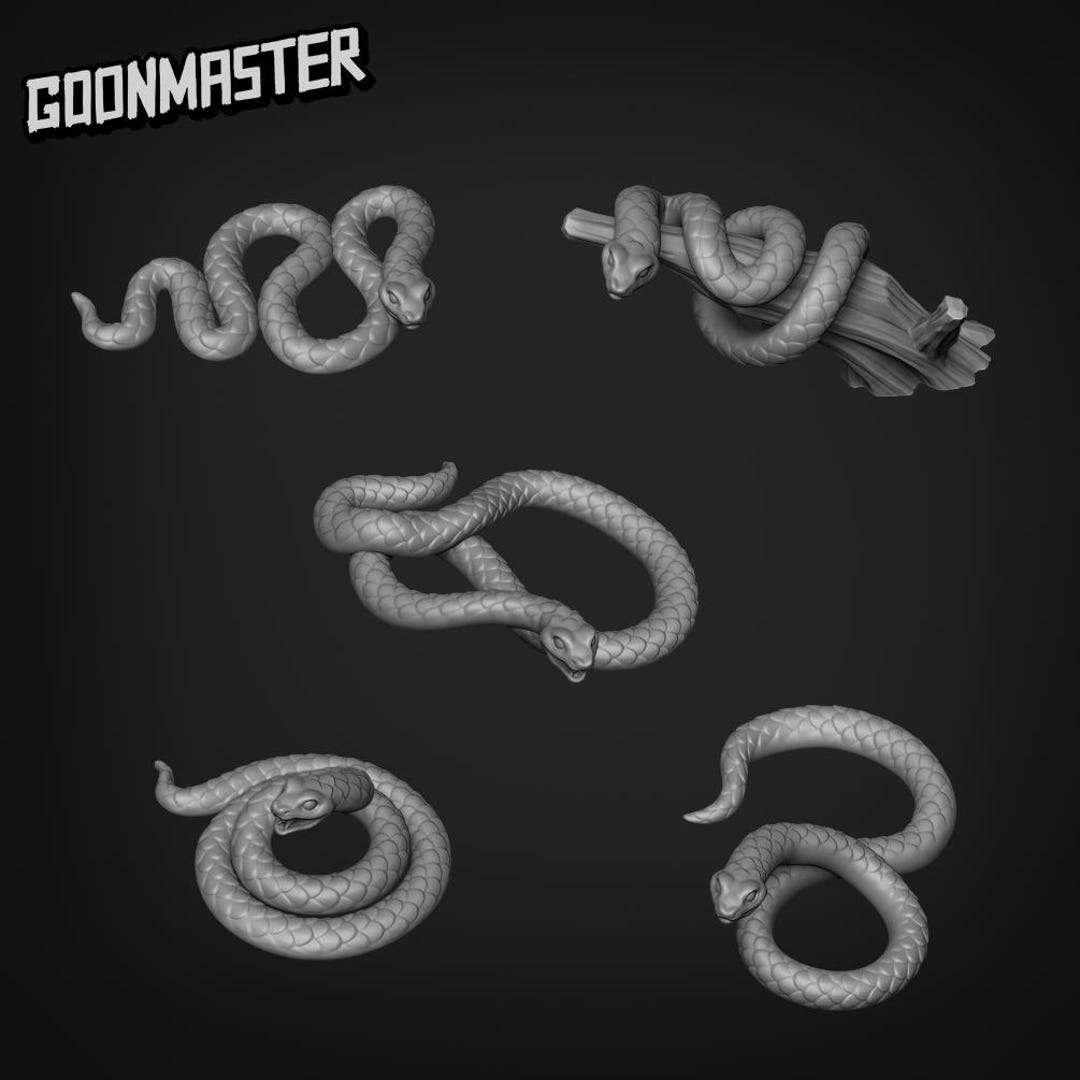 3D Printed Snakes: Tabletop Miniature Basing Bits by Goon Master Games ...