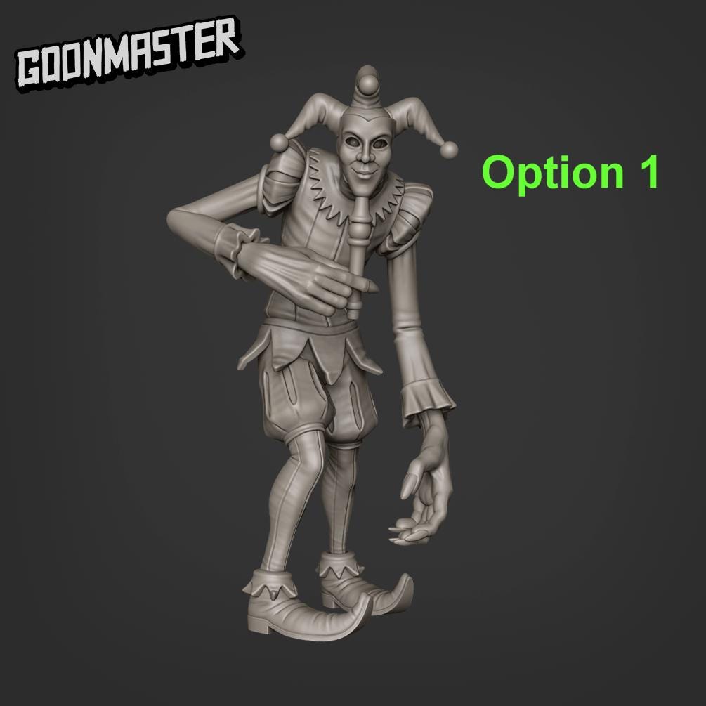 3D Printed Jester Miniature: Chester, Goon Master Games Tabletop RPG ...