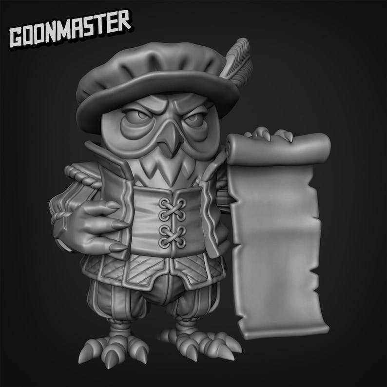 Owl Folk 3D Printed Miniature: Stalwart Squirrels RPG by Goon Master ...
