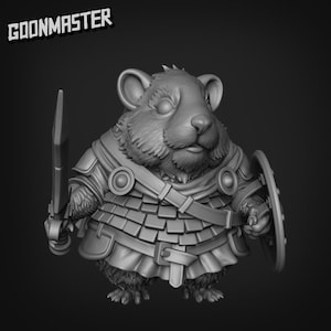 3D Printed Hamster Knight Miniature: Goon Master Games Tabletop RPG ...